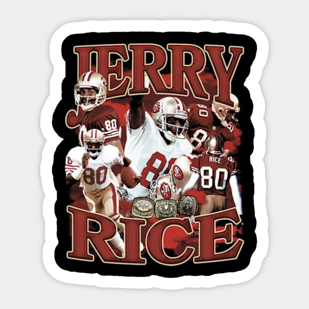 Jerry Rice Retro Collage - Jerry Rice - Sticker | TeePublic